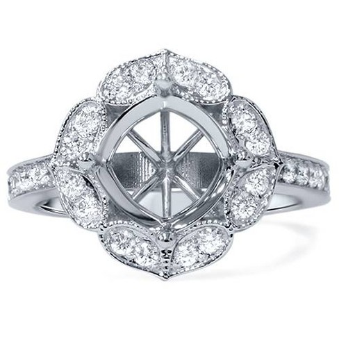 Pompeii3 1/2ct Antique Halo Diamond Engagement Ring Setting 14k White Gold : Target