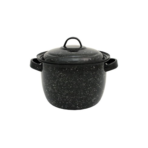 Granite Ware Porcelain Enamel Pot With Lid 8.6 In. 4 Qt Black : Target