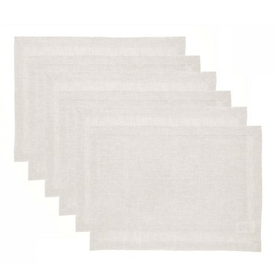 Solino Home Linen Placemats Light Natural Set Of 6, 14 X 19 Inches ...
