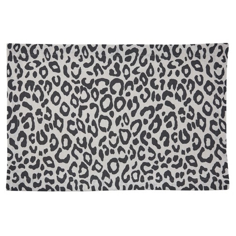 Split P Black Safari Leopard Print Placemat Set Of 4 : Target