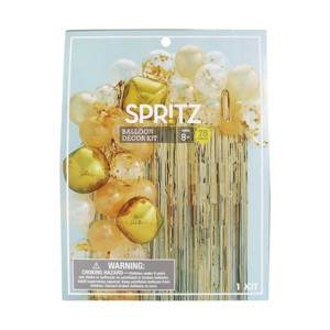 52ct Large Balloons Arch With Backdrop Gold/black - Spritz™ : Target