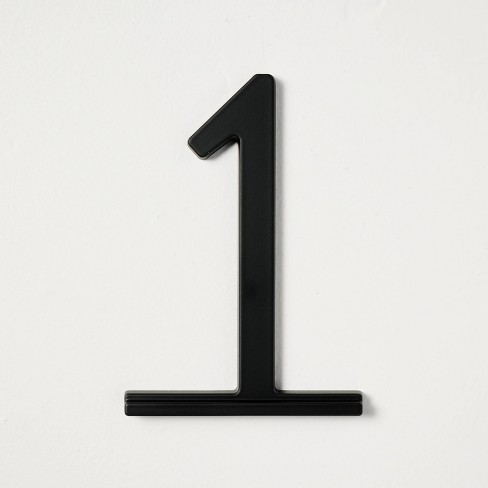 5" Metal House Number 1 Plaque Matte Black - Hearth & Hand™ With ...