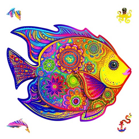 Unidragon Shining Fish 196 Piece Shaped Wooden Jigsaw Puzzle : Target