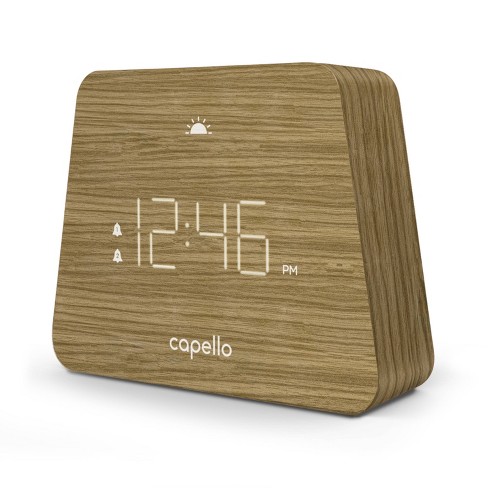 Digital Mantle Alarm Clock Lark Finish - Capello: Contemporary Led ...