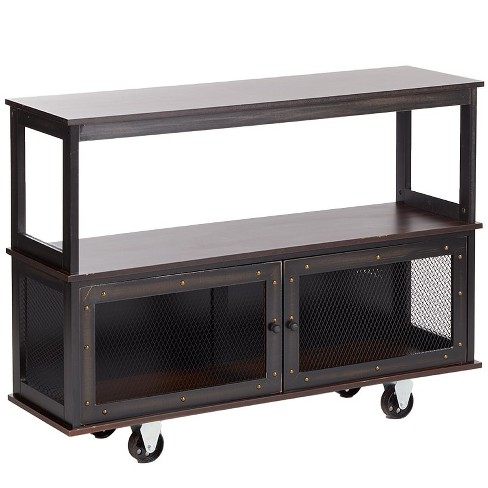 The Lakeside Collection Industrial-style Rolling Buffet Carts - Black ...