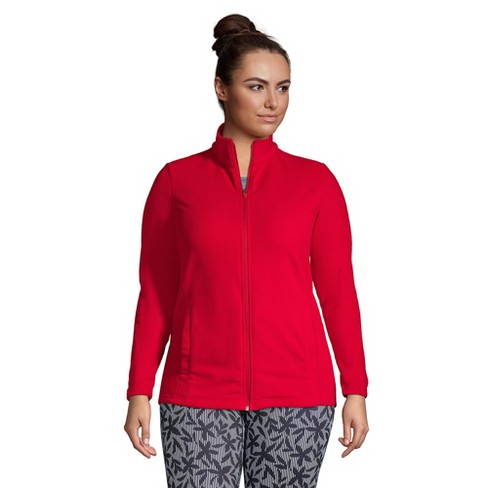 Lands' End Women's Plus Size Fleece Full Zip Jacket - 3x - Rich Red ...