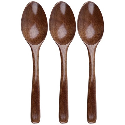 Unique Bargains Wooden Natural Grain Soup Spoon Salt Sugar Dining ...