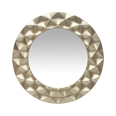 18" Glam Round Mirror Champagne Gold/Silver - Infinity Instruments ...