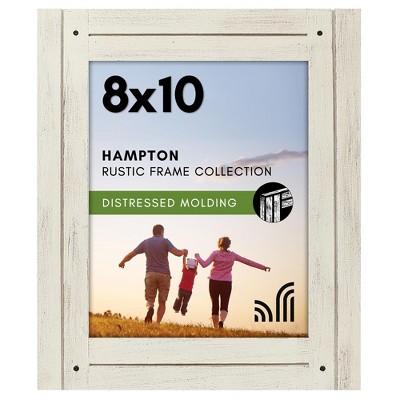 Americanflat 8x10 Rustic Picture Frame in Aspen White with Textured ...