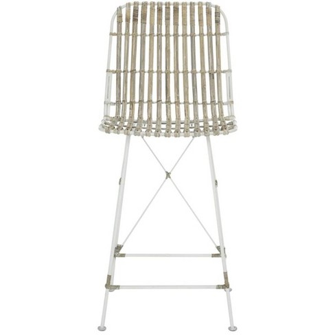 Minerva Wicker Counter Stool (set Of 2) - White/white - Safavieh : Target