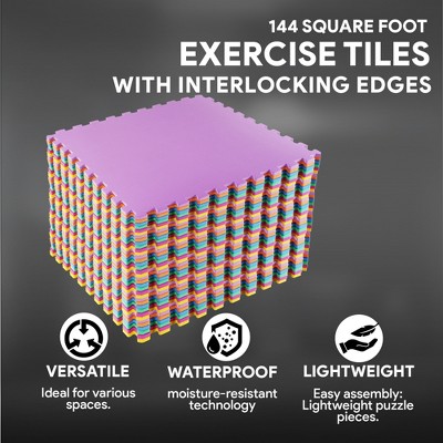 Balancefrom Fitness 144 Square Foot Interlocking Eva Foam Exercise Mat ...