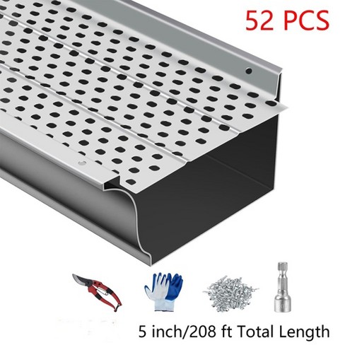 52x Gutter Guard 5 Inch Wide 208 Ft Total Length Cover Mesh Leaf Debris ...