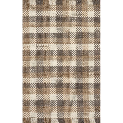 Nuloom Aldina Hand Tufted Plaid Jute Indoor Area Rug : Target