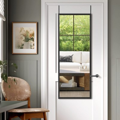 Elio 51"x18" Over The Door Mirror Full Length Door Mirror With Wood ...