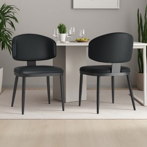 Set of 2 PU Leather Armless Dining Chairs : Target