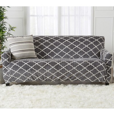 Great Bay Home Stretch Fit Velvet Sofa Slipcover : Target