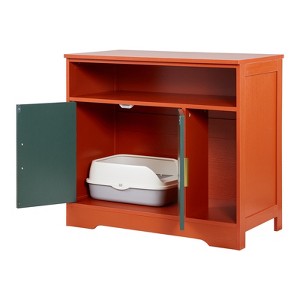 31-Inch Hidden Cat Litter Box Cabinet with Shelf and Storage, Enclosed ...