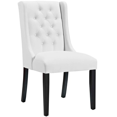 Baronet Tufted Vinyl Vegan Leather Dining Chair White - Modway : Target