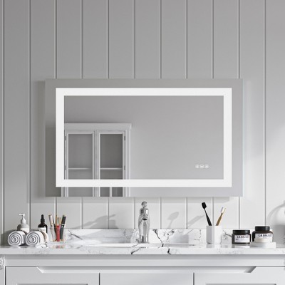 40"x 24" Organnice Frameless Anti-fog Bathroom Vanity Mirror With ...