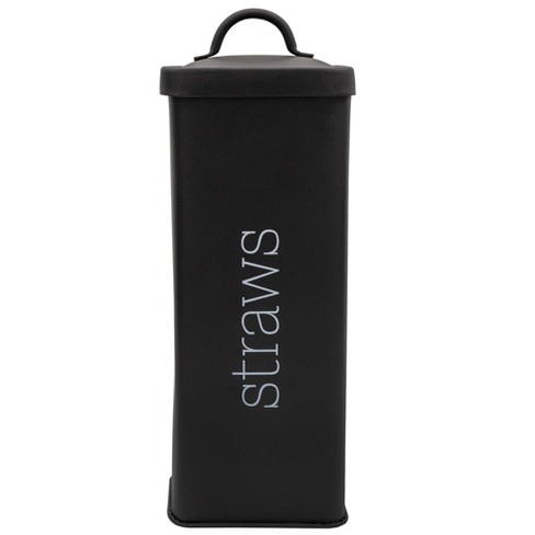 Auldhome Design Farmhouse Enamelware Straw Holder (black); Retro Metal ...