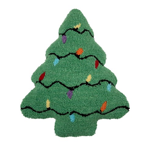 C&f Home Christmas Tree Shaped Hooked Pillow : Target