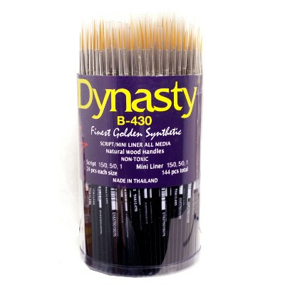 Dynasty Finest Golden Synthetic Liner Brush Canister, 144 Brushes : Target