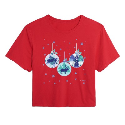 Women's - Frozen 2 - Winter Wonderland Ornaments Christmas Cropped ...