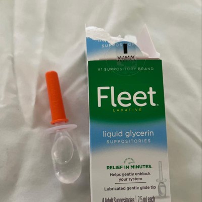 Fleet Laxative Liquid Glycerin Suppository For Adult Constipation - 4ct ...