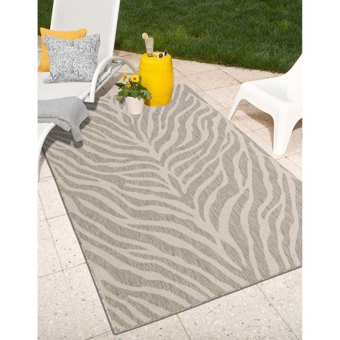 Unique Loom 2' 2 X 3' 0 Rectangle Indoor/outdoor Safari Gray Area Rug ...