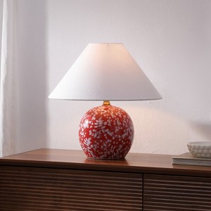 JONATHAN Y Felice 17.25" Modern Cottage Floral Ceramic Globe LED Table ...