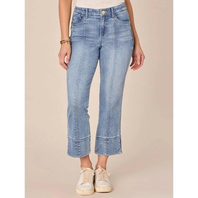 Women's "ab"solution High Rise Center Seam Slit Hem Kick Flare Jeans ...