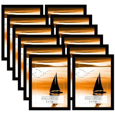 Americanflat Picture Frame In Black Plastic / Polished Glass Horizontal ...