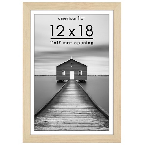 Americanflat 12x18 Wide Molding Picture Frame - Natural Oak : Target