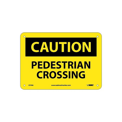 National Marker Pedestrian Crossing 7x10 .040 Aluminum Caution Sign ...