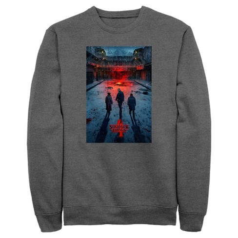 Men's Stranger Things Winter Rift Russia Poster Sweatshirt : Target