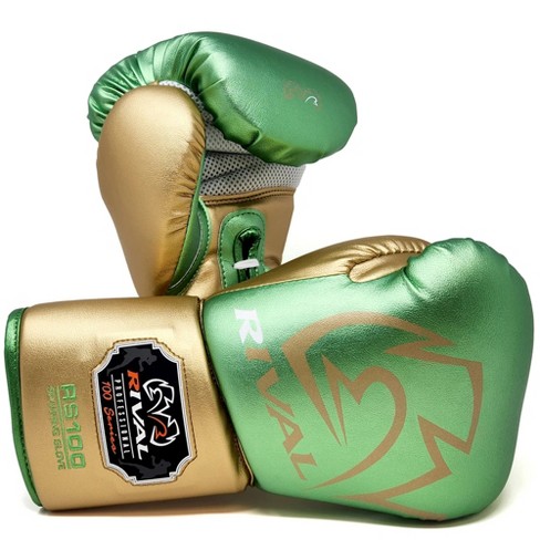 Rival Boxing Rs100 Pro Lace-up Sparring Gloves - 16 Oz. - Green/gold ...
