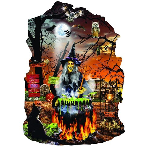Sunsout Witch's Brew 1000 Pc Special Shape Halloween Jigsaw Puzzle ...