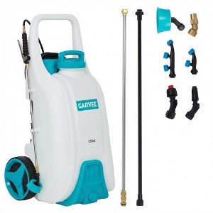 13 Gallon Sprayer with Wheeled Cart and 6 Nozzles, Adjustable Pressure ...