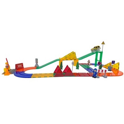 Mag Genius 124 Pieces Magnetic Speedway Race Tracks With Self Driving ...