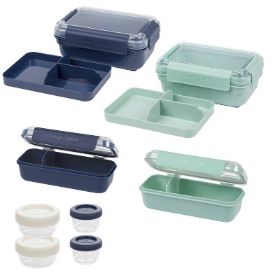 8 Compartment Large Plastic Snack Bento Box Sage Green - Figmint™ : Target