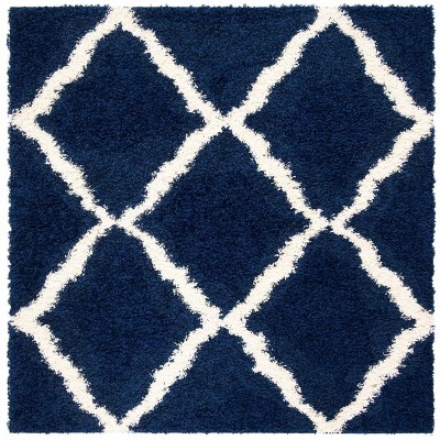 Dallas Shag Sgd257 Power Loomed Area Rug - Black/ivory - 6'x6 ...