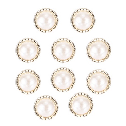 Unique Bargains Women's Fancy Round Buttons White 10 Pcs : Target