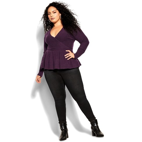 City Chic | Women's Plus Size Natalie Sweater - Petunia - 12 Plus : Target