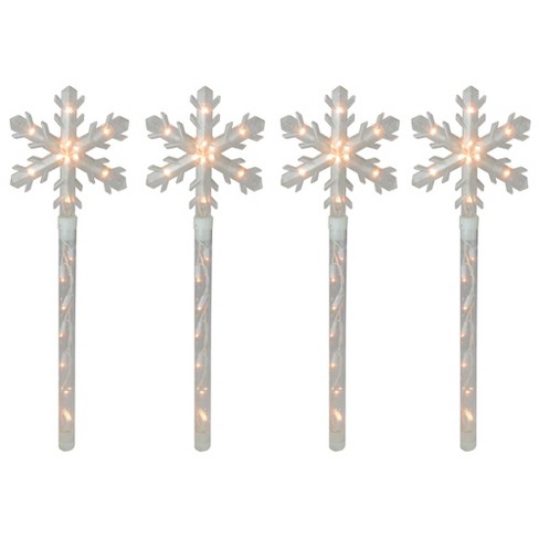 Northlight Illuminated Snowflakes Christmas Pathway Markers - Clear ...