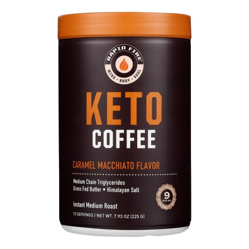 Rapid Fire Instant Coffee Keto Caramel Macchiato Flavor - 1 Canister/7. ...
