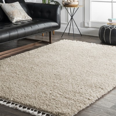 Nuloom Neva Modern Tasseled Shag Area Rug, 6' 7" X 9' 4", Beige : Target