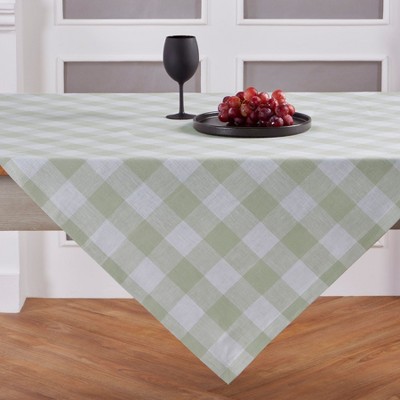 Solino Home Linen Buffalo Check Table Throw Sage And White 52 X 52 ...