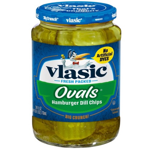 Vlasic Ovals Hamburger Dill Pickle Chips - 24oz : Target