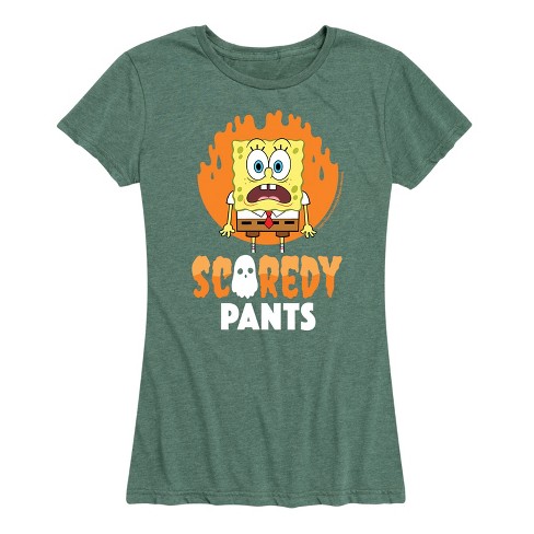 Women's Spongebob Squarepants Scaredy Pants Short Sleeve Graphic T ...