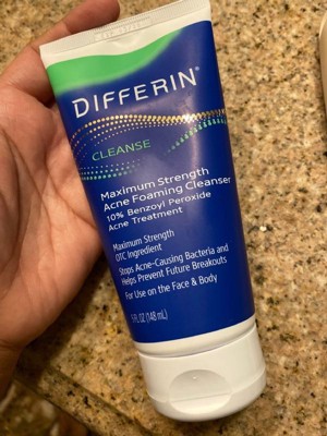 Differin Maximum Strength Acne Foaming Face Cleanser 10% Bpo - 5 Fl Oz ...